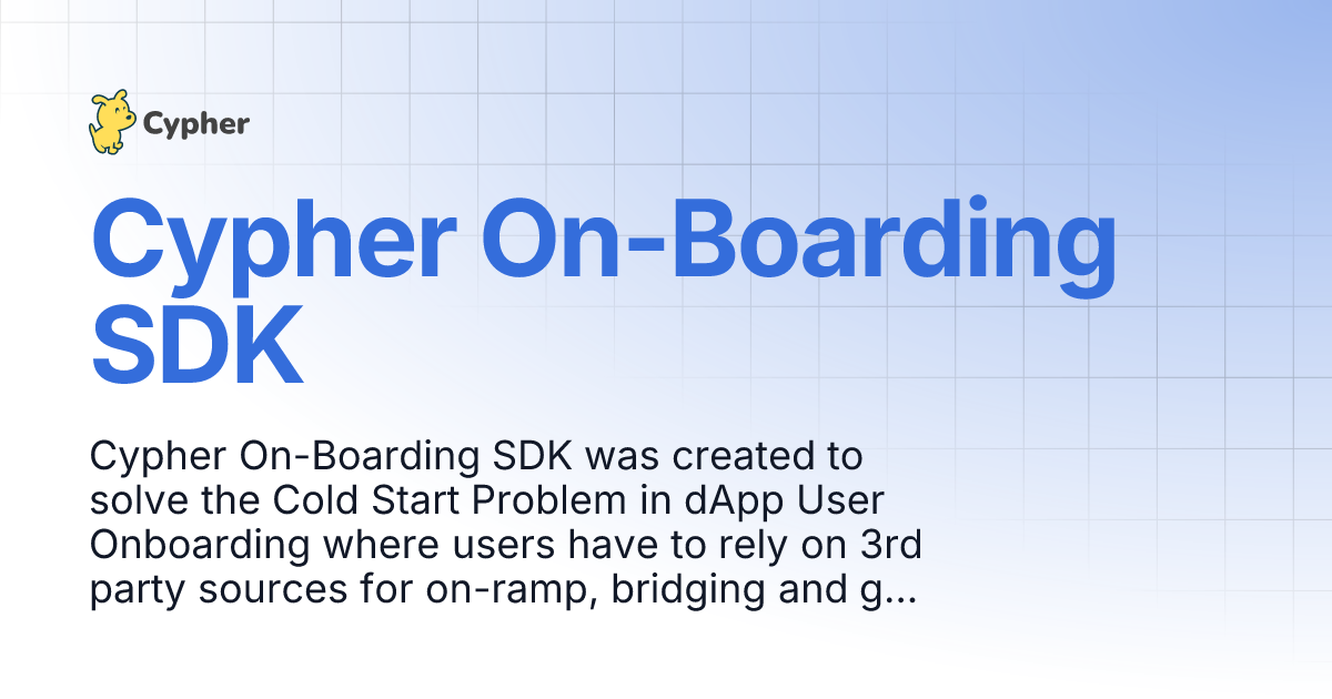 Cypher On-Boarding SDK | Cypher Developer Documentation